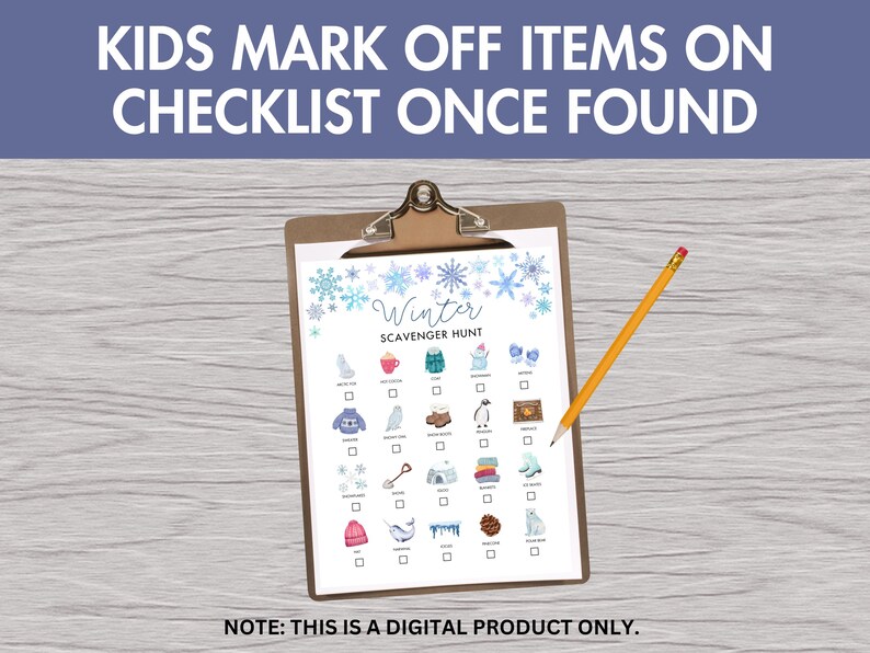 Printable Winter Scavenger Hunt Game | Instant Download, Checklist With ...