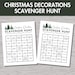 Christmas Decorations Scavenger Hunt Bingo Cards (digital Download) - Etsy