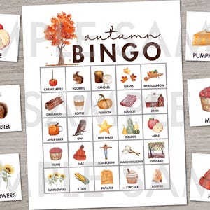 Printable Autumn BINGO | Fall-themed Game, Instant Download, Harvest ...