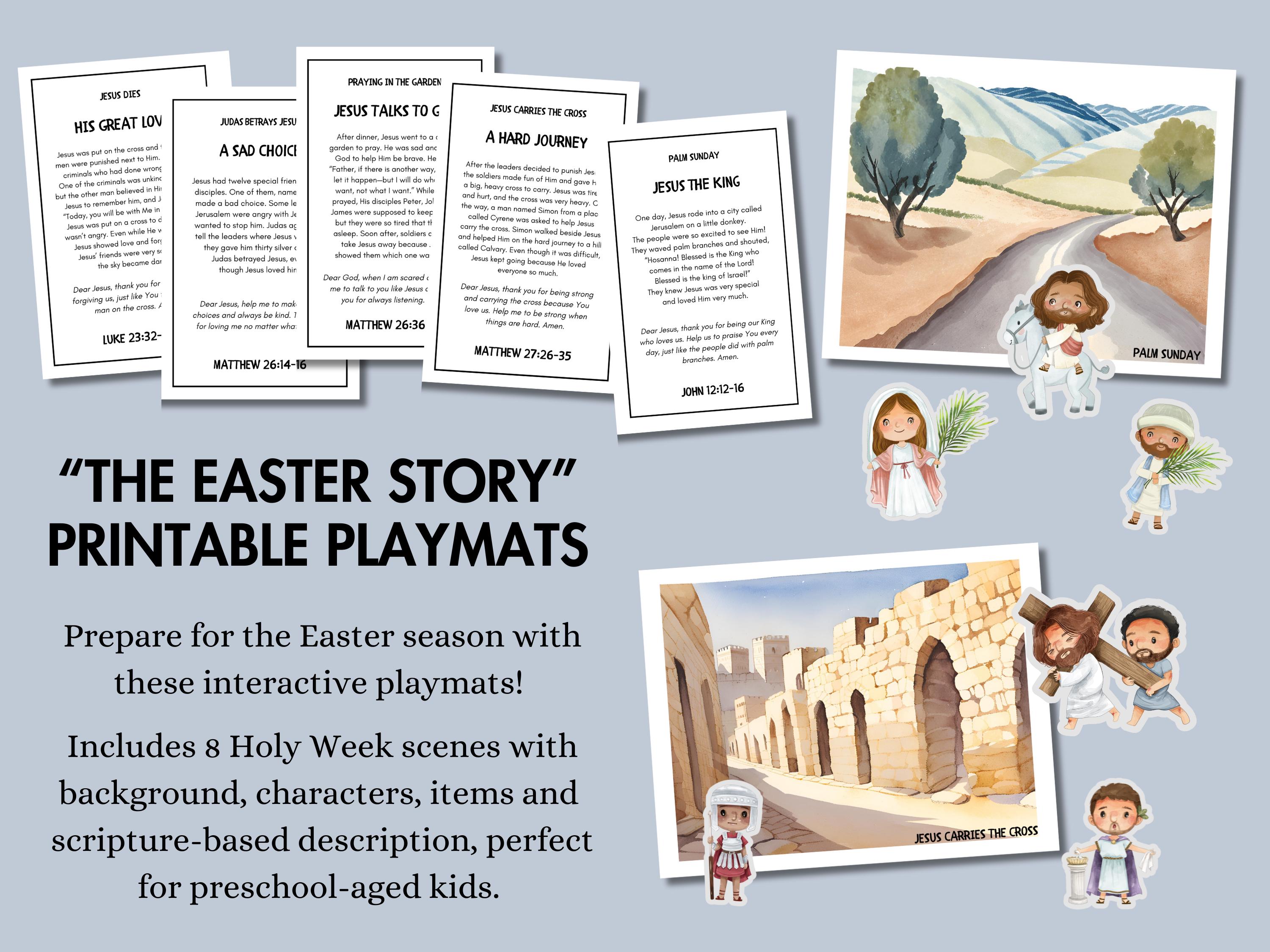 Printable Easter Story Paper Dolls | Biblical Kids Play Scenes for Holy ...