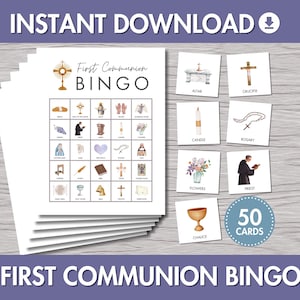 First Communion Bingo Game: Catholic Party Activity (digital Download ...
