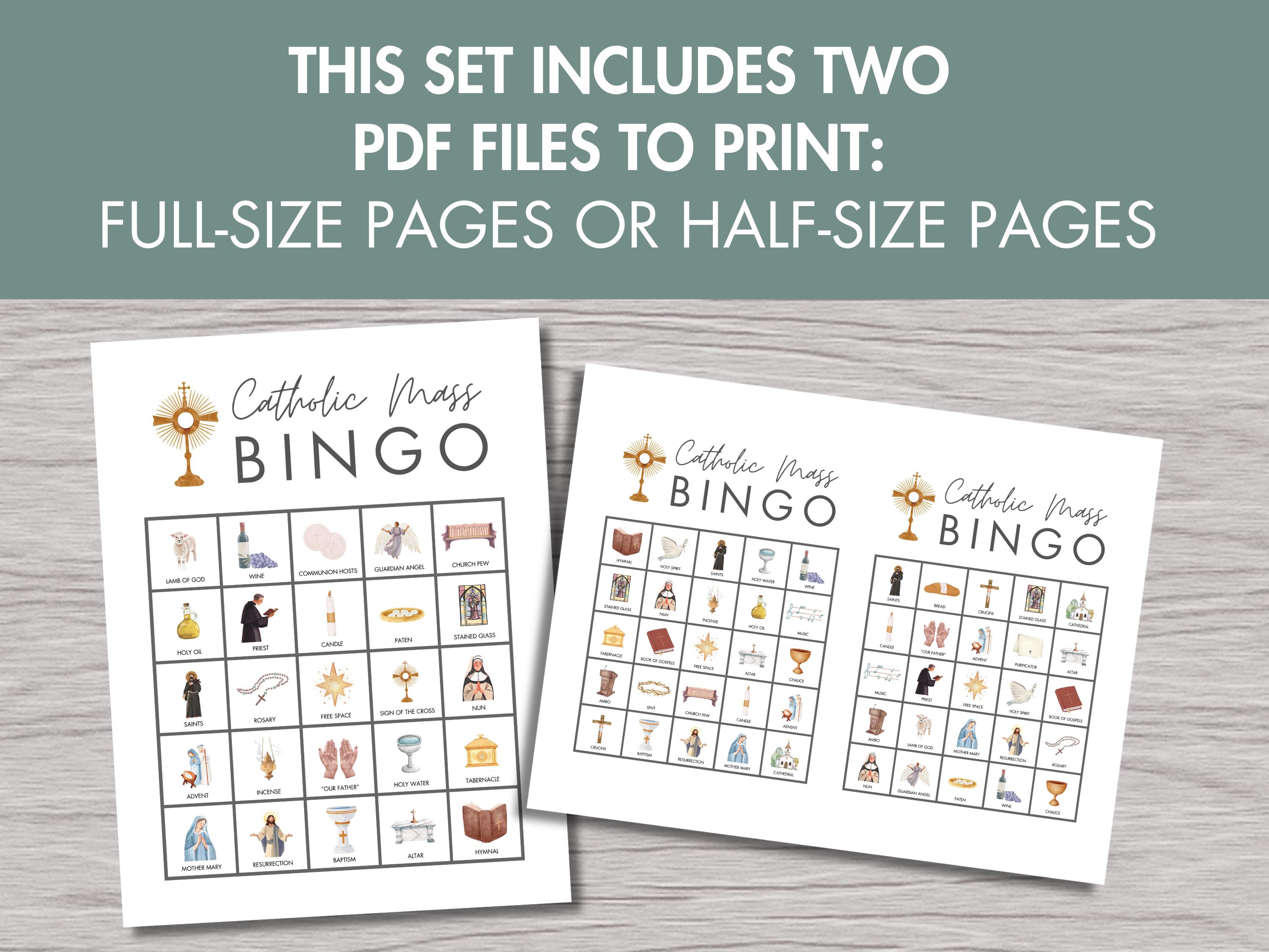Catholic Mass Bingo Game: Printable Religious Education Activity (PDF ...