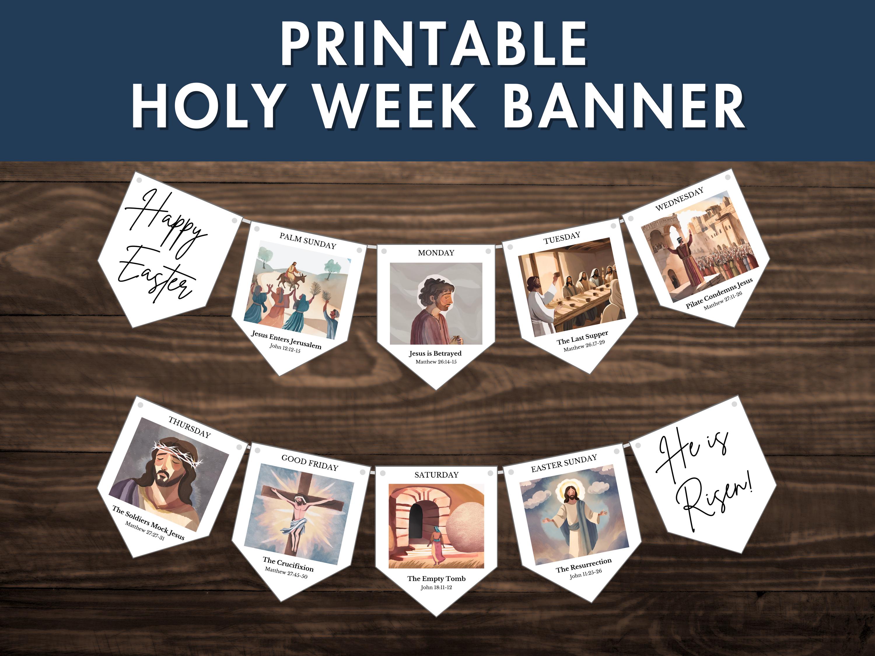 Printable Holy Week Banner: Bible Verse Easter Decor (digital Download ...
