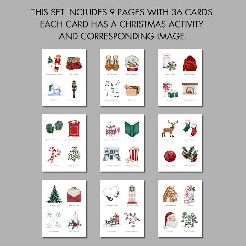 Printable Holiday Activity Cards | 36 Christmas Bucket List Cards ...