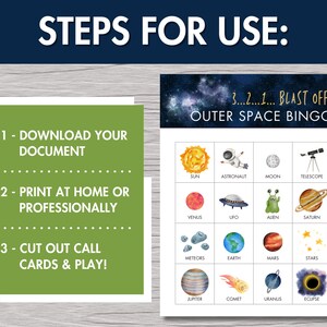 Printable Outer Space Preschool Bingo | Astronaut Kids Party Game ...