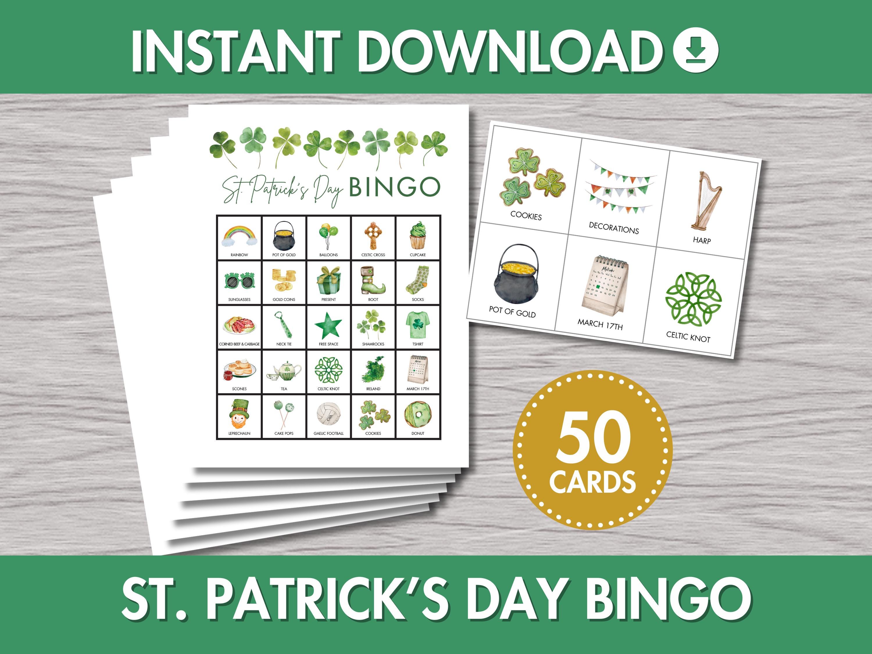 Printable St. Patrick's Day BINGO | Instant Download, St. Paddy's Party ...