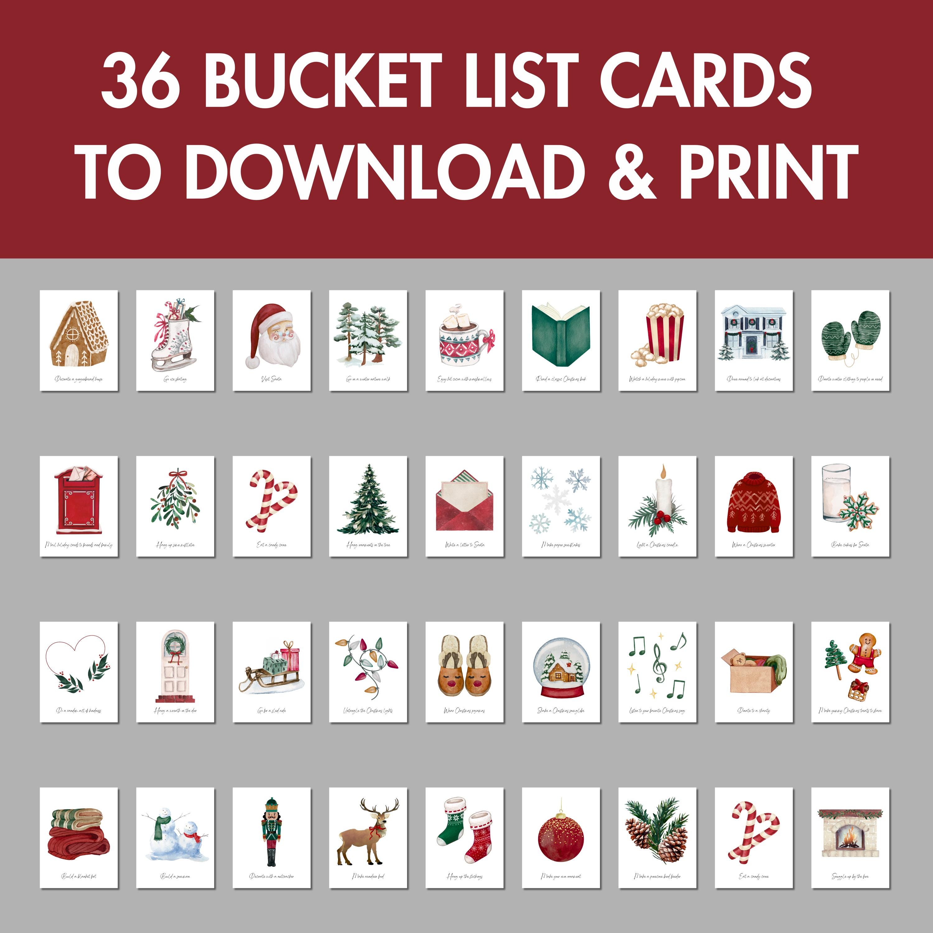 Christmas Activity Cards: Holiday Bucket List, Advent Calendar (digital ...