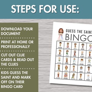 Catholic Saints Bingo Game: All Saints Day Activity (PDF Download - Etsy