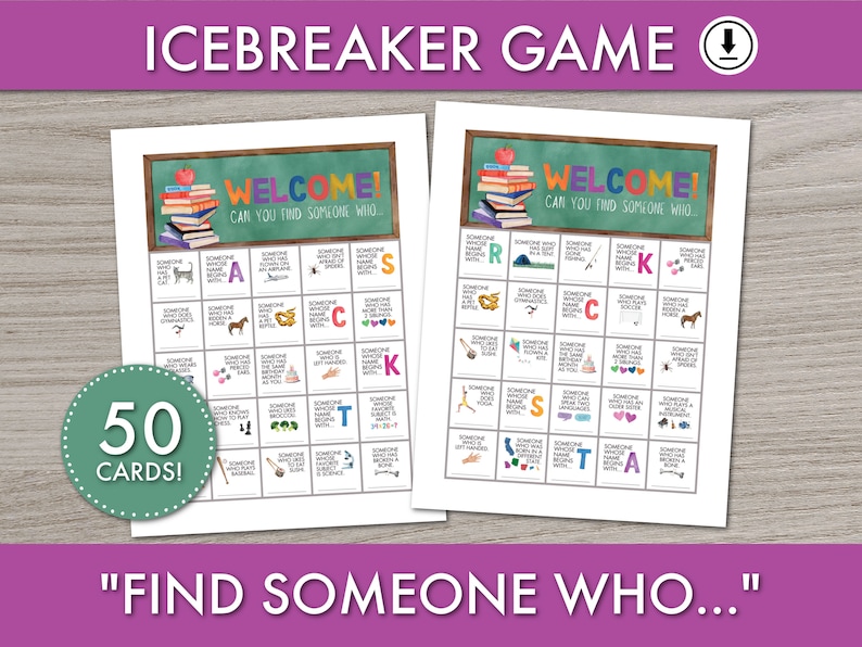 Back to School Bingo: "find Someone Who" Icebreaker Game (digital ...