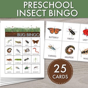 Printable Preschool Bug BINGO | Kids Insect-themed Party Game, 4x4 Grid ...