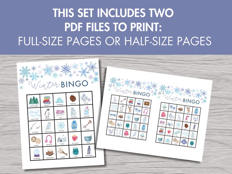 Printable Winter BINGO | Instant Download, Snow Day Activity, Kids ...