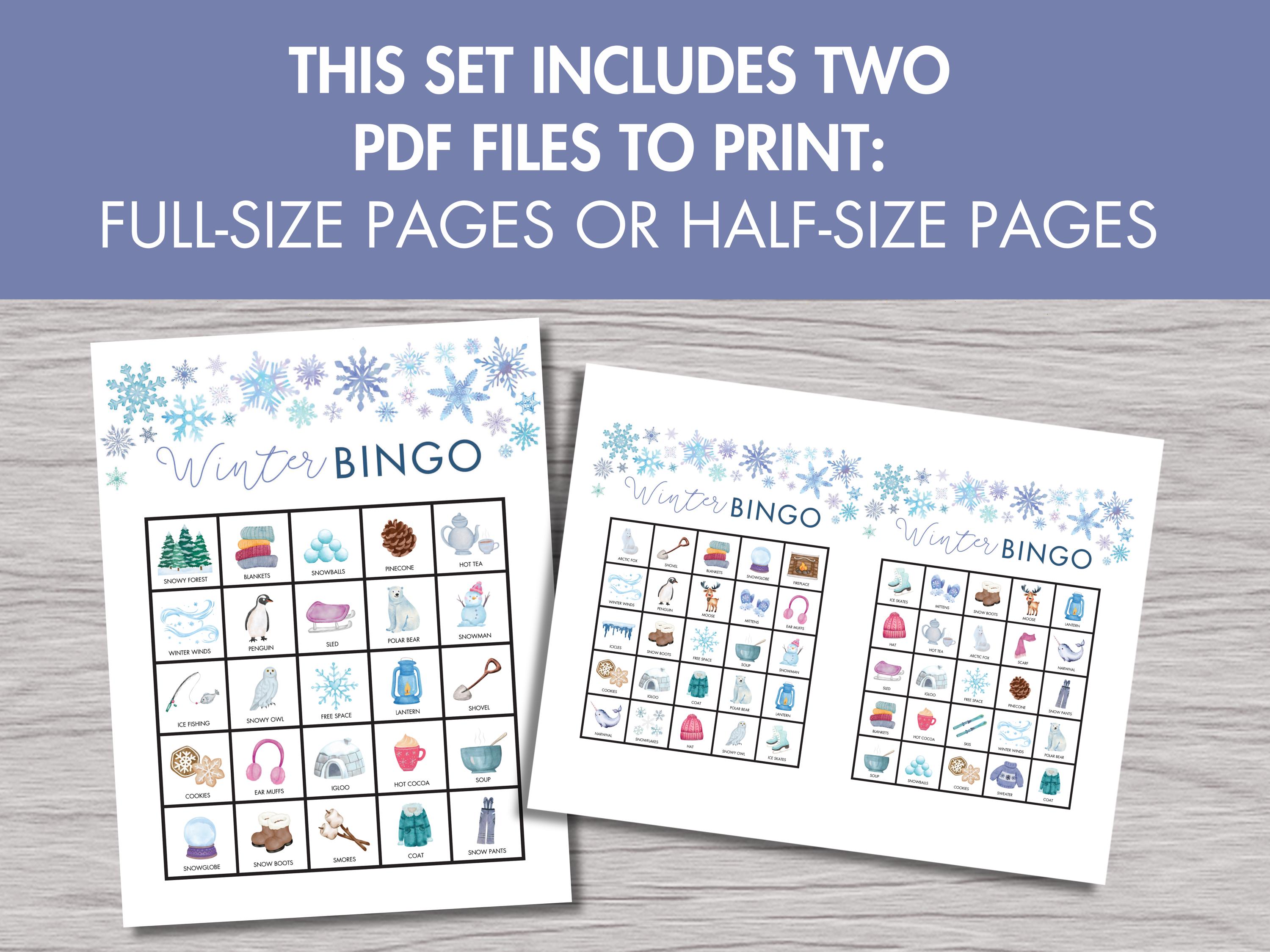 Printable Winter BINGO | Instant Download, Snow Day Activity, Kids ...