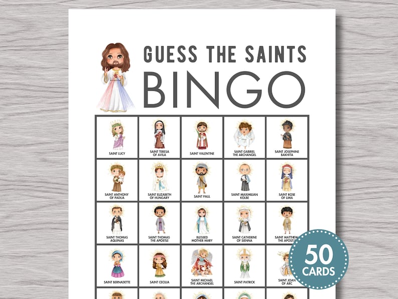 Catholic Saints Bingo Game: All Saints Day Activity (PDF Download - Etsy