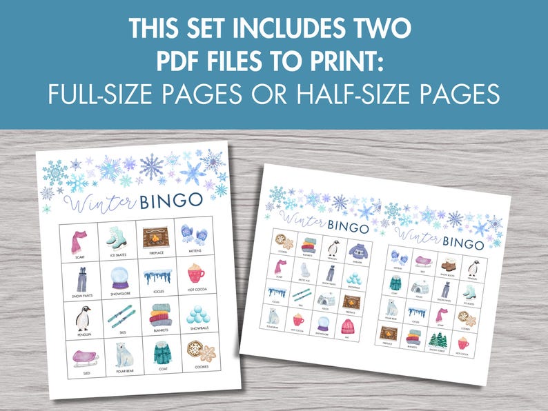 Preschool Winter Bingo Game: Snow Day Party Activity (digital Download ...