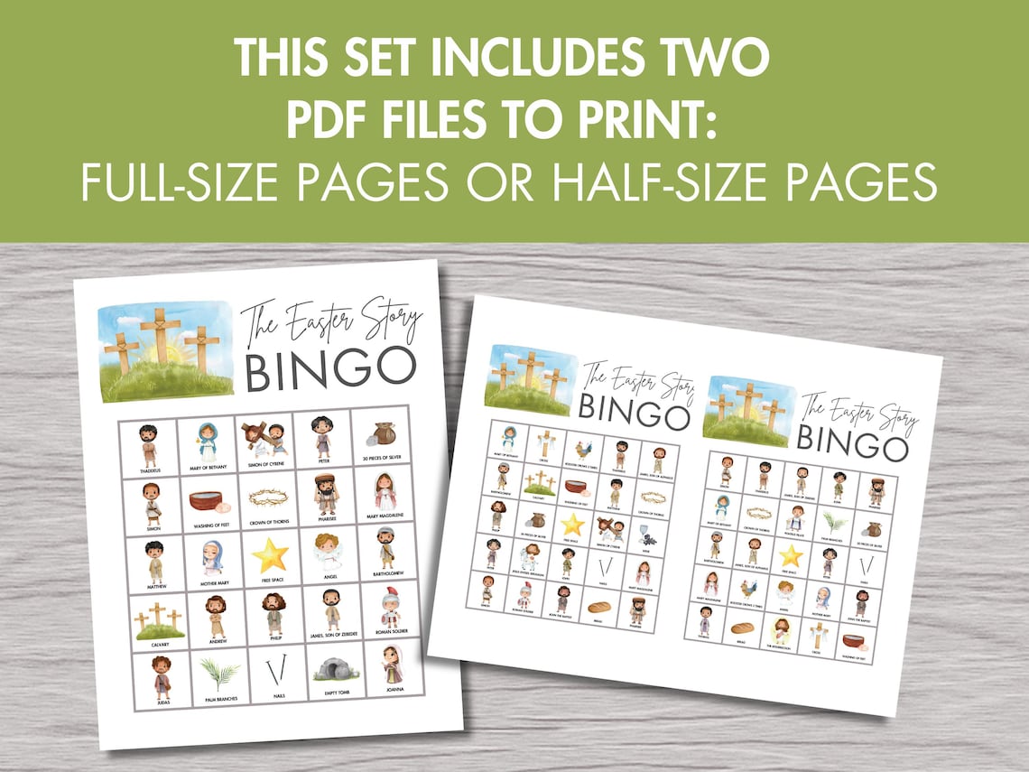 Printable Easter Bingo | the Easter Story Christian Religious Bingo ...