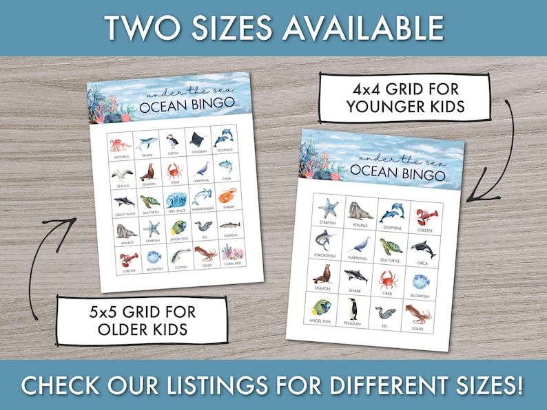 Preschool Ocean Bingo: Watercolor Under the Sea Party Game (digital ...