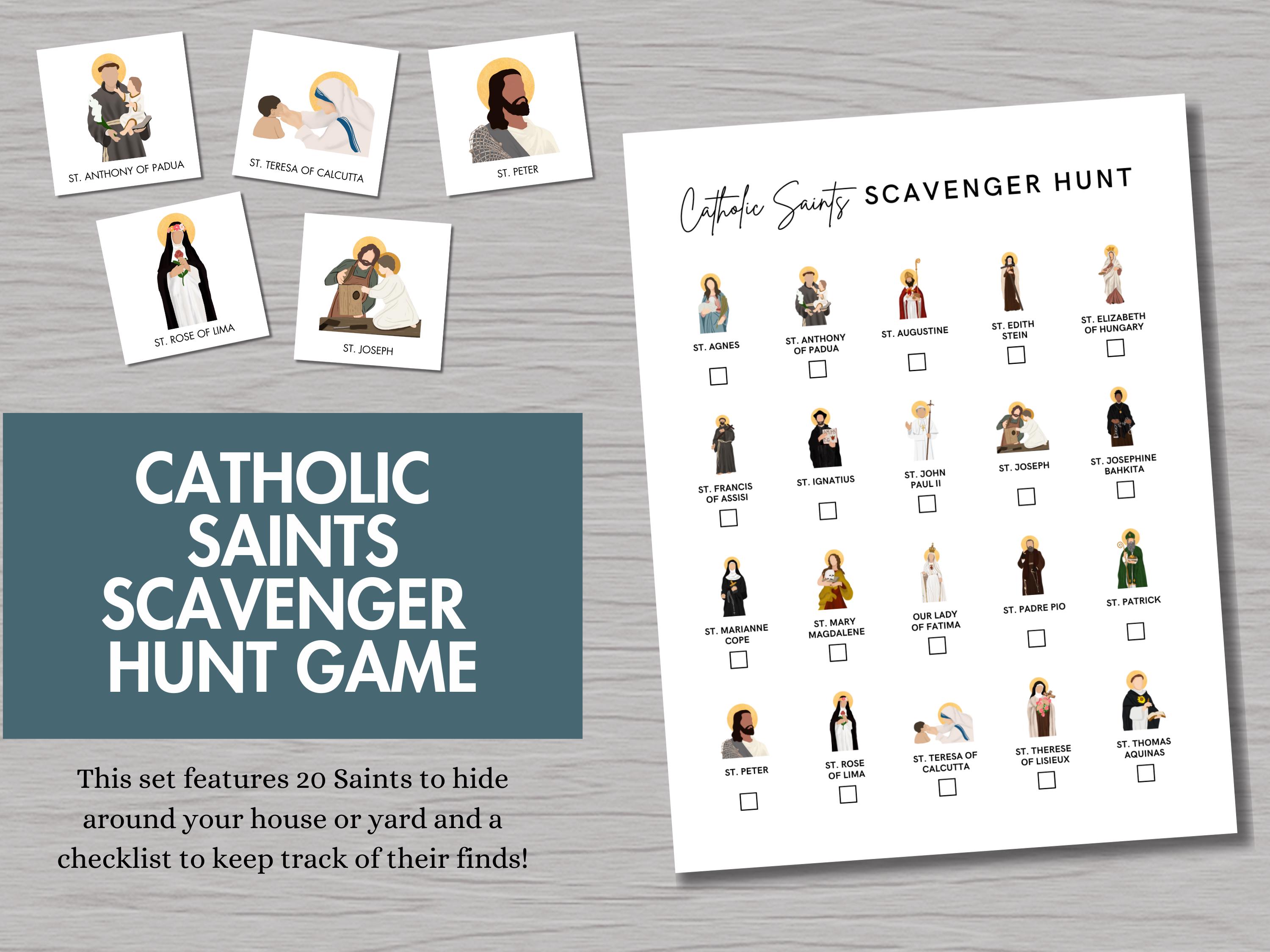 Catholic Saints Scavenger Hunt Game: All Saints' Day Activity (digital ...