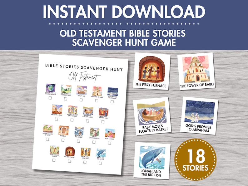 Old Testament Scavenger Hunt: Bible Stories Game (digital Download) - Etsy