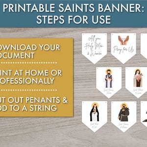 Printable Catholic Saints Banner: All Saints' Day Party Decor (digital ...