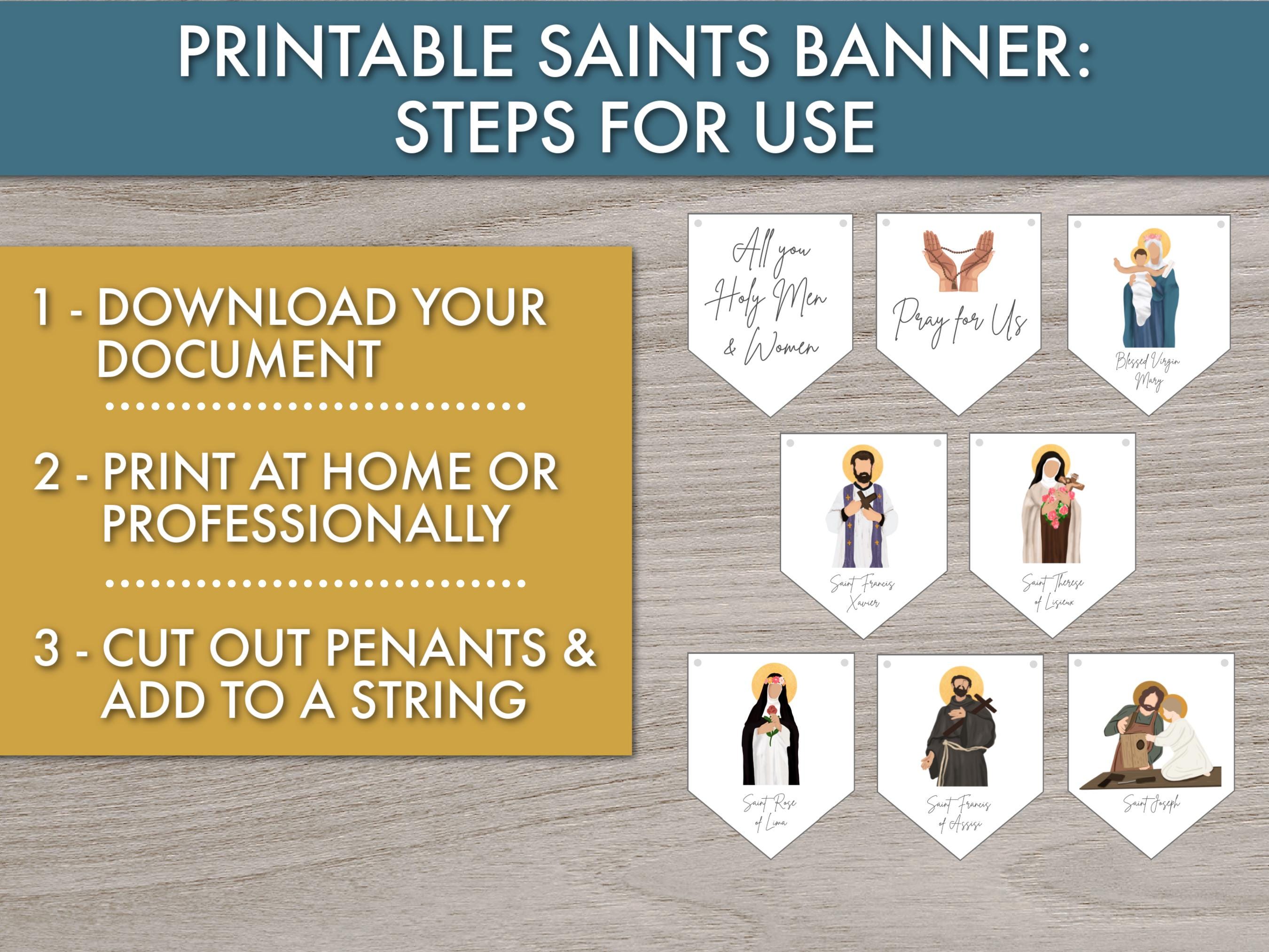 Printable Catholic Saints Banner: All Saints' Day Party Decor (digital ...