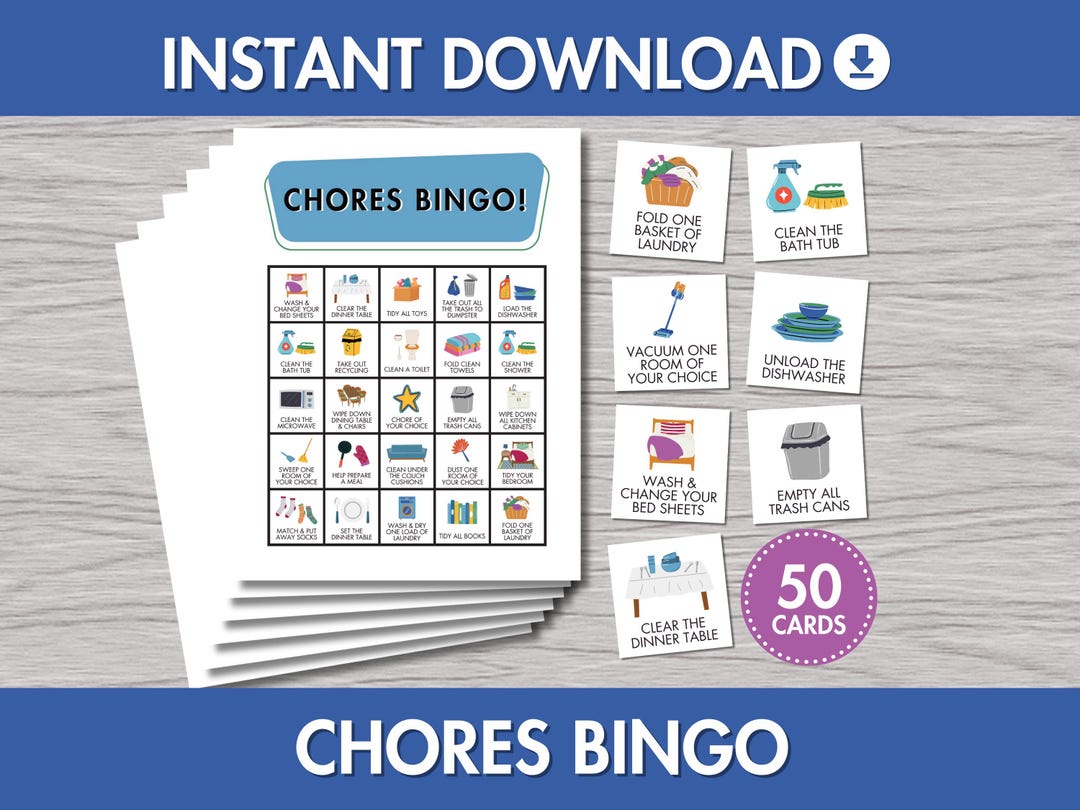 Chores BINGO Game: Fun Chore Chart Alternative (printable PDF) - Etsy UK