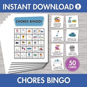 Chores BINGO | Printable Game for Kids, Fun Chore Chart Alternative ...