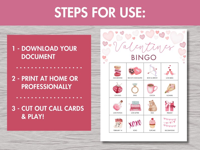 Printable Valentine's Day Preschool BINGO | Instant Download, Valentine ...