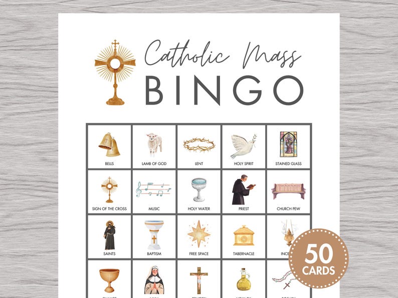 Catholic Mass Bingo Game: Printable Religious Education Activity (PDF ...