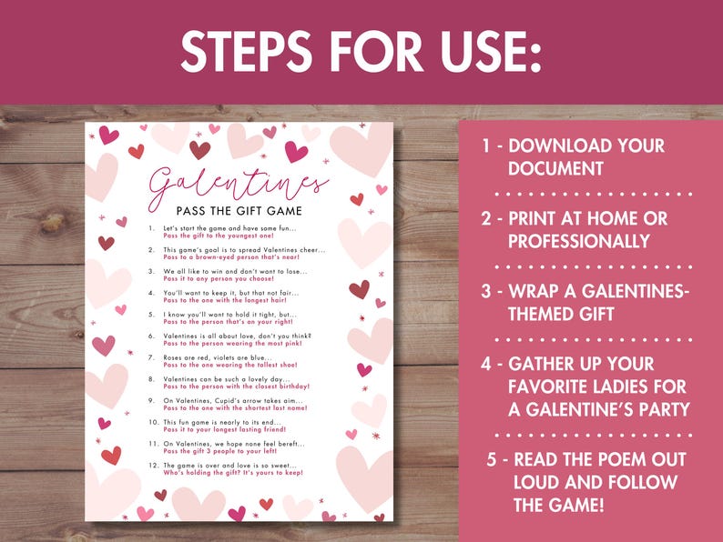 Printable Galentines Pass the Gift Game: Ladies Night Party (PDF) - Etsy
