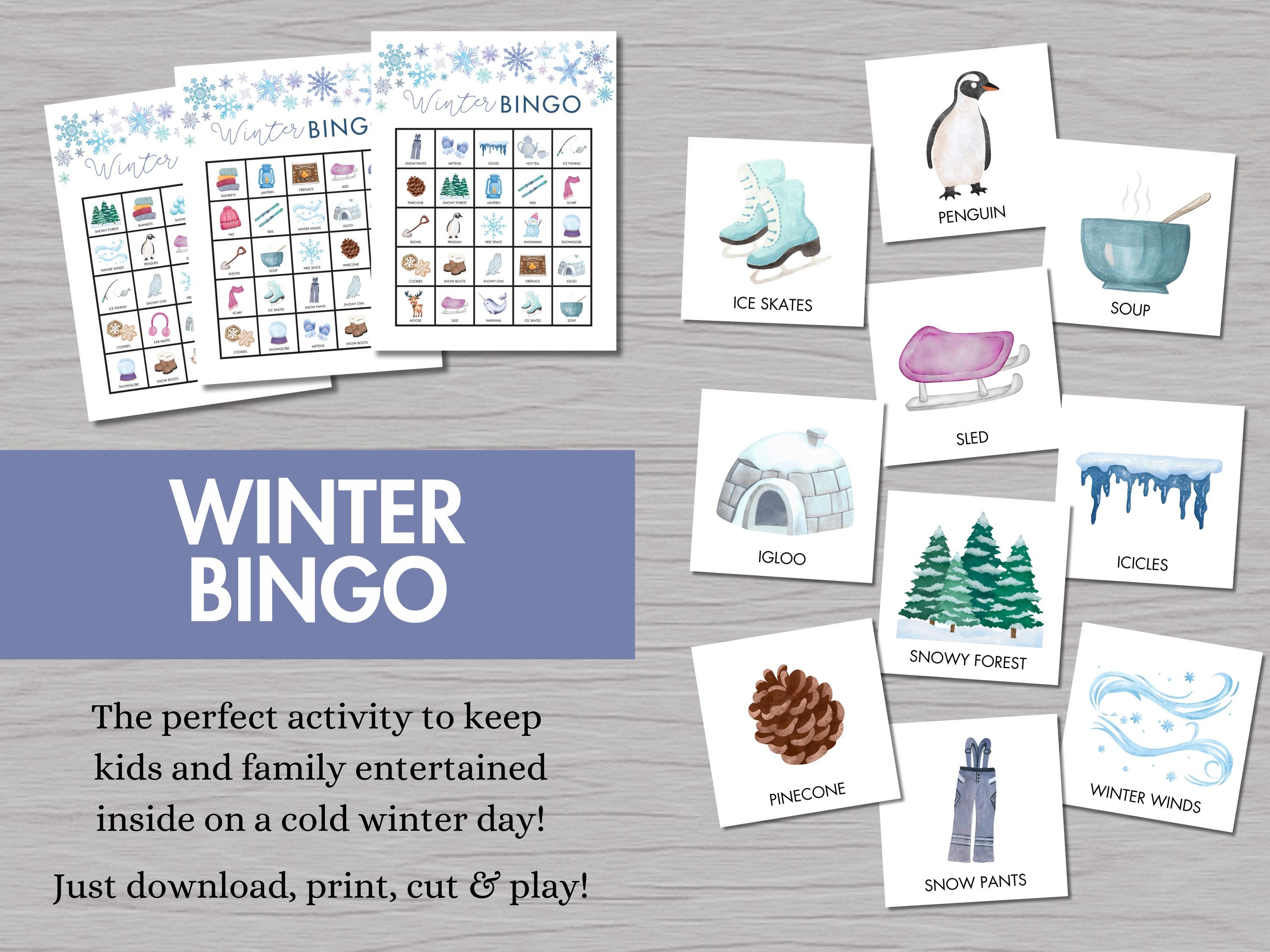 Printable Winter BINGO | Instant Download, Snow Day Activity, Kids ...