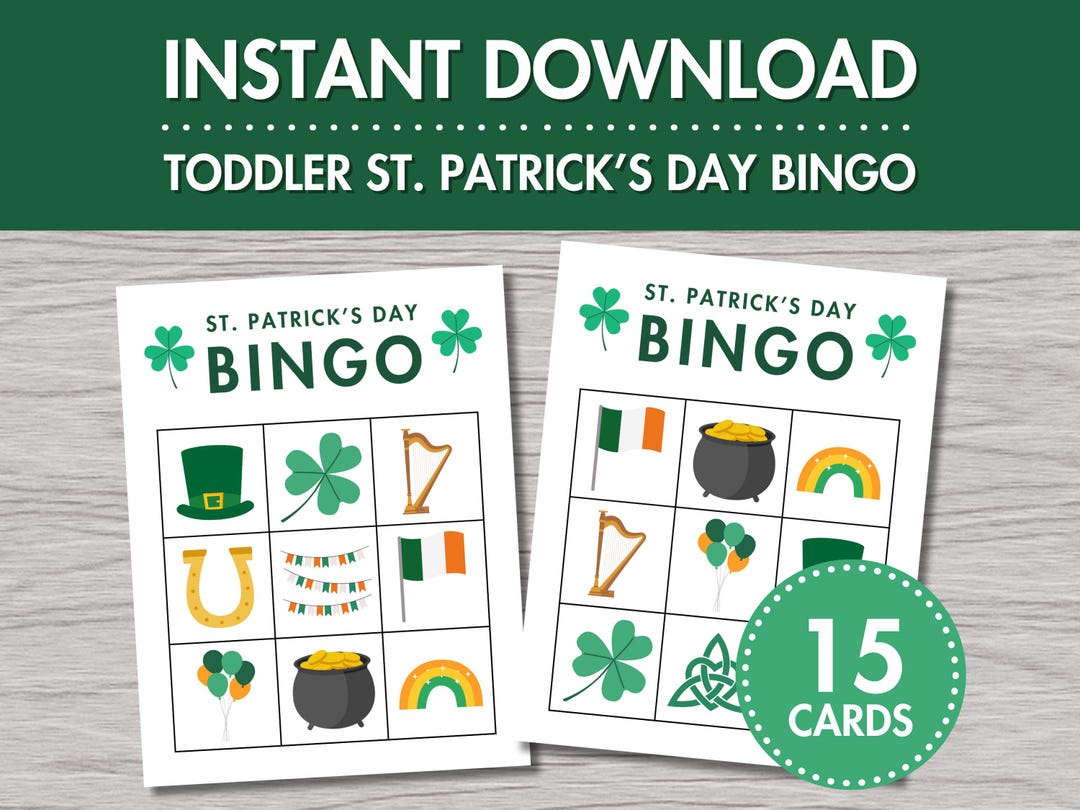 Printable Toddler St. Patrick's Day BINGO | Instant Download, 3x3 Grid ...