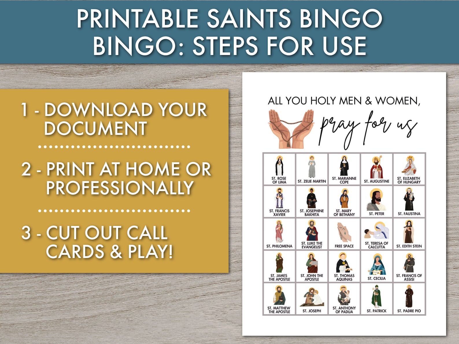 Catholic Saints Bingo Game: All Saints' Day Party (digital Download) - Etsy
