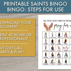 Catholic Saints Bingo Game: All Saints' Day Party (digital Download) - Etsy