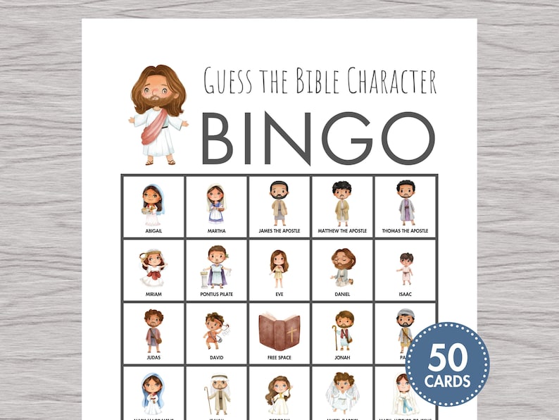 Bible Character Bingo Game: Christian Learning Activity (PDF Download ...