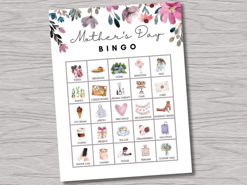 Mother's Day BINGO Game | Printable Mother's Day Game, 50 Cards, Mom's ...