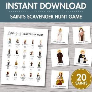 Catholic Saints Scavenger Hunt Game: All Saints' Day Activity (digital ...