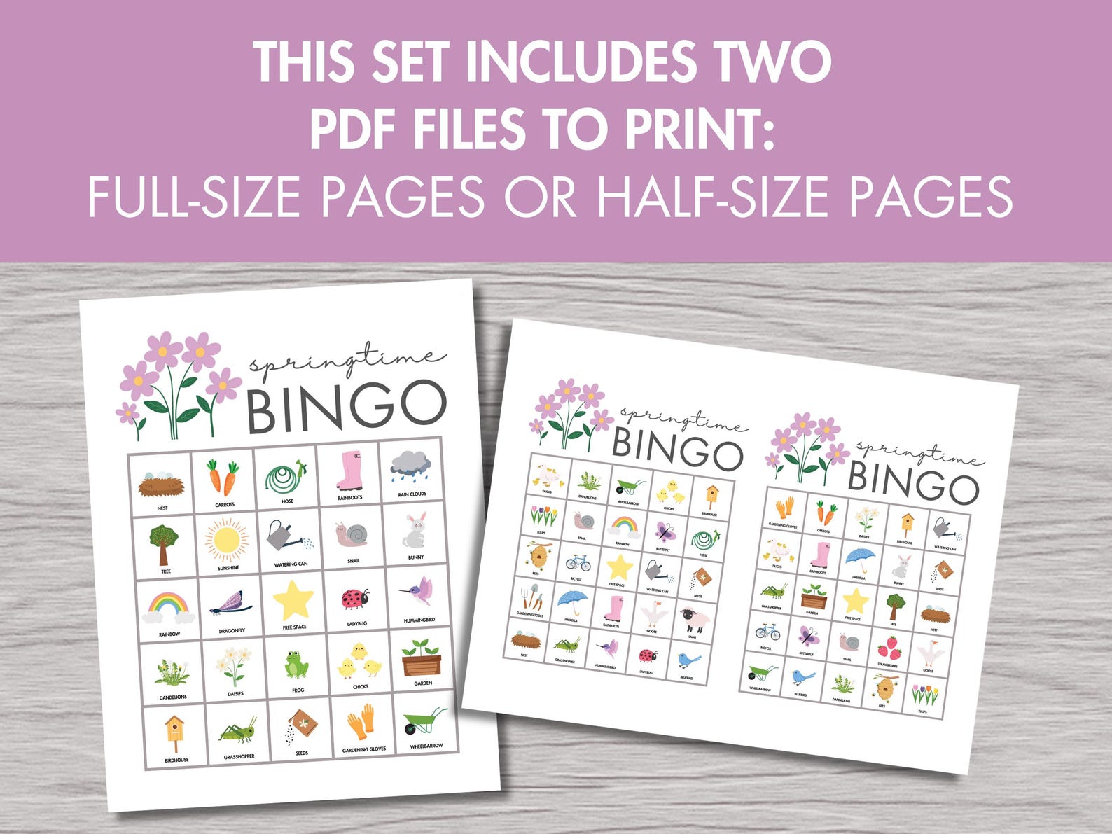 Printable Springtime Bingo | Spring-themed Bingo, Kids Spring Party ...