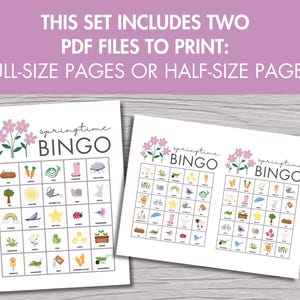 Printable Springtime Bingo | Spring-themed Bingo, Kids Spring Party ...
