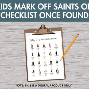 Catholic Saints Scavenger Hunt Game: All Saints' Day Activity (digital ...