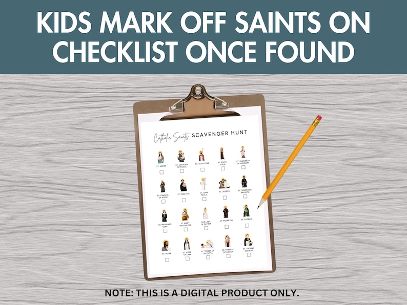 Printable Catholic Saints Scavenger Hunt | All Saints' Day Party Game ...