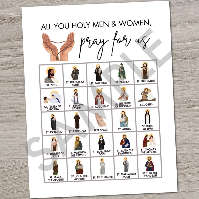 Catholic Saints Bingo Game: All Saints' Day Party (digital Download) - Etsy