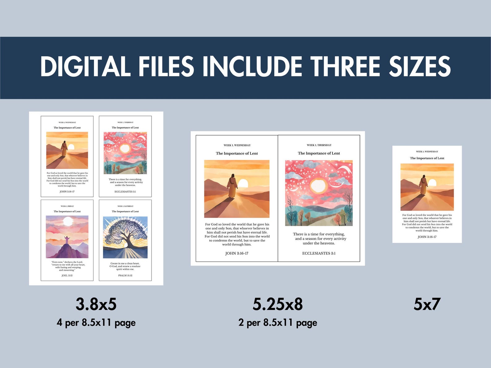 Printable Easter Scripture Cards | Daily Lent Prayer Cards for Adults ...