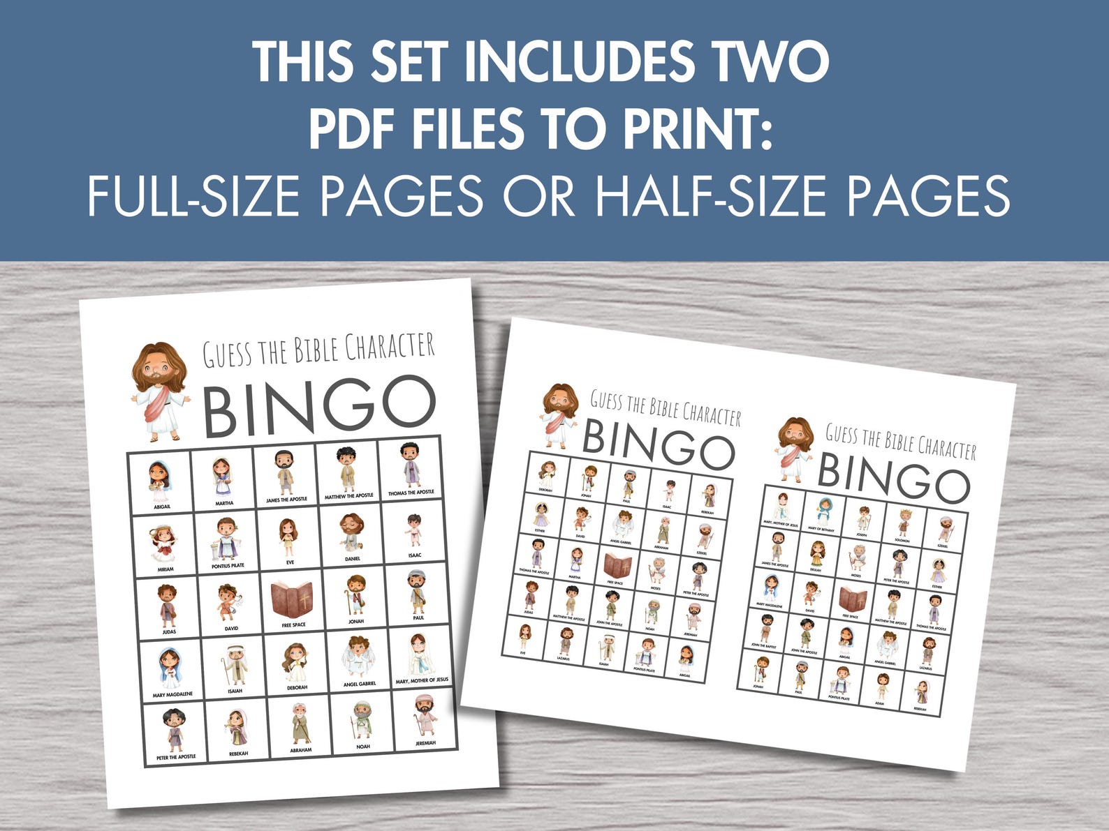Bible Character Bingo Game: Christian Learning Activity (PDF Download ...