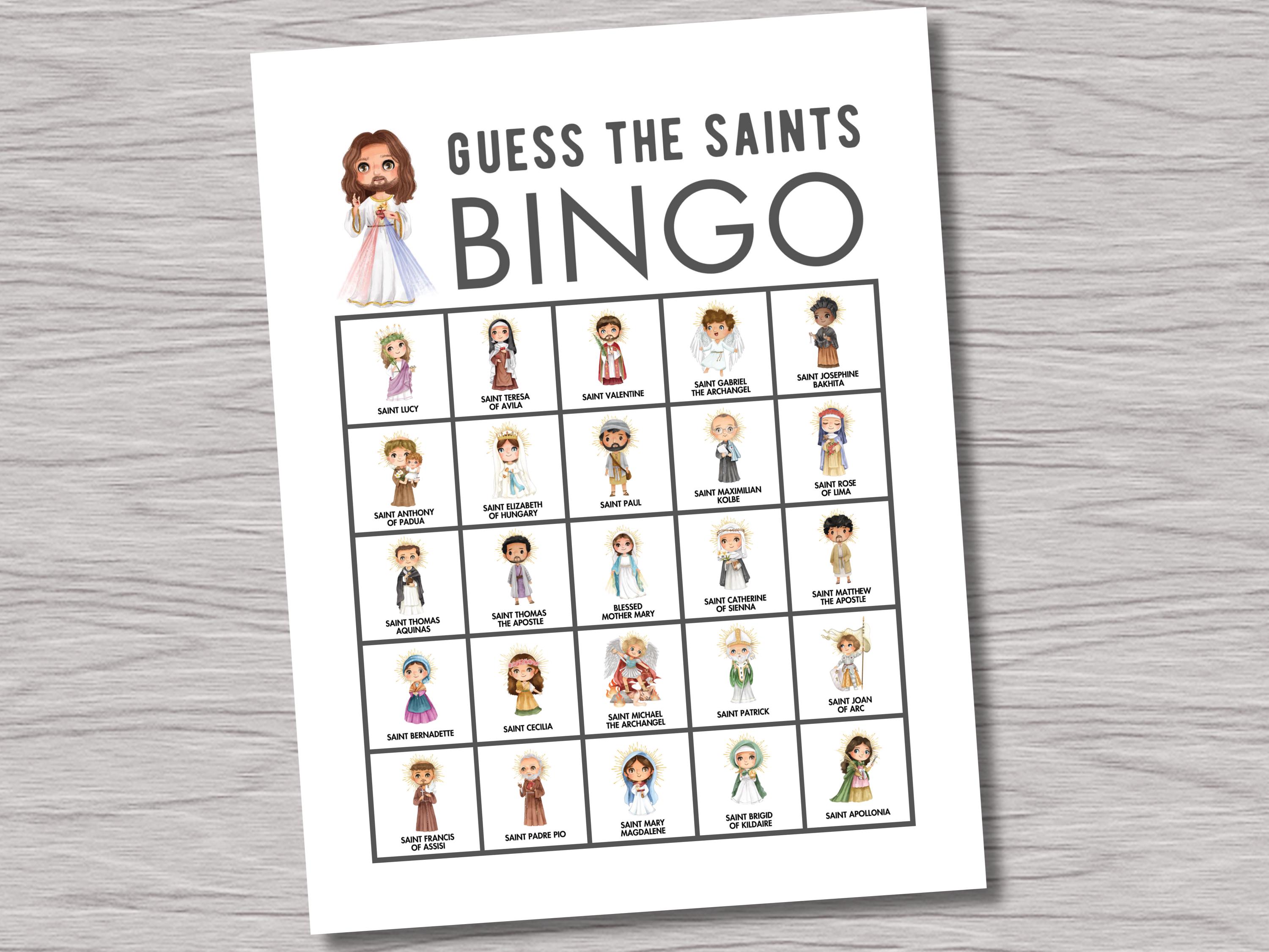 Catholic Saints Bingo Game: All Saints Day Activity (PDF Download - Etsy