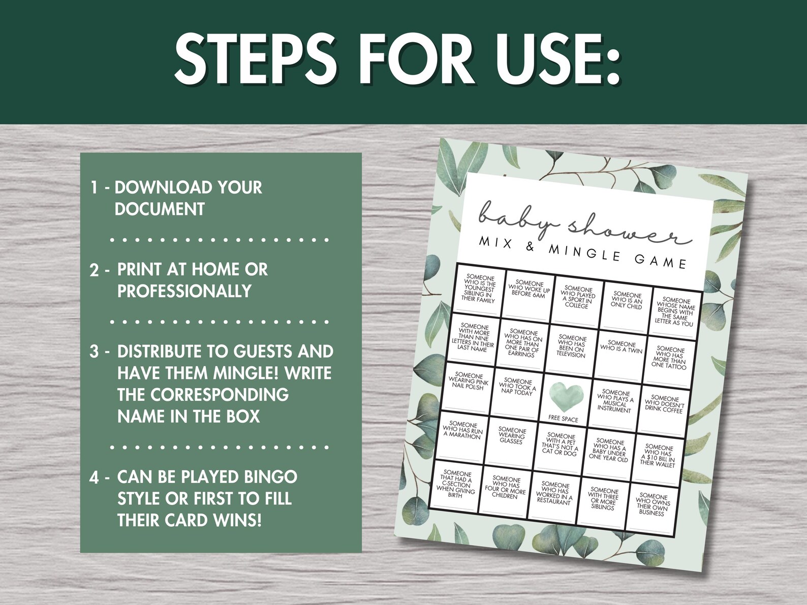 Baby Shower Bingo Game: Mix & Mingle, 50 Cards (printable) - Etsy