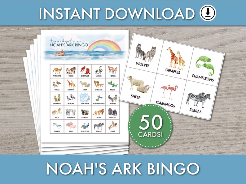 Noah's Ark Bingo Game: Christian Classroom Activity (digital Download ...