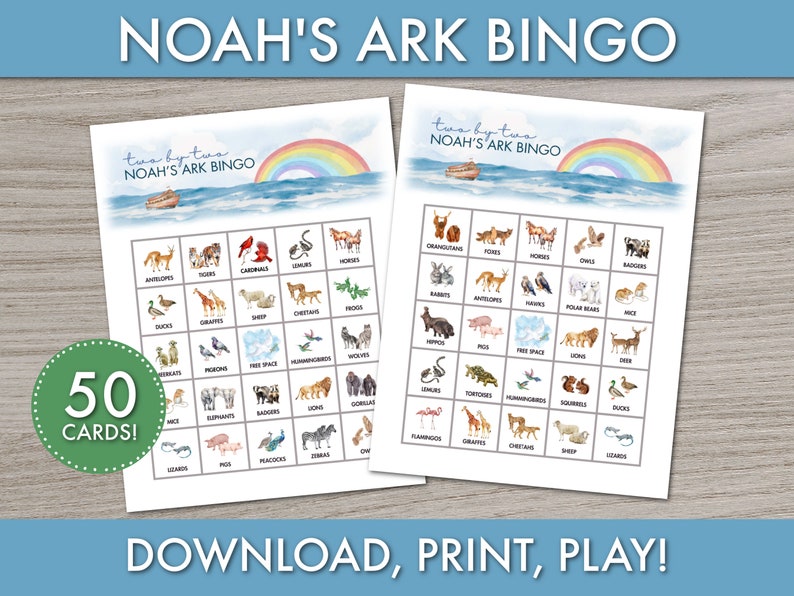 Noah's Ark Bingo Game: Christian Classroom Activity (digital Download ...