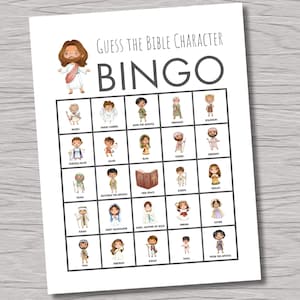 Bible Character Bingo Game: Christian Learning Activity (PDF Download ...