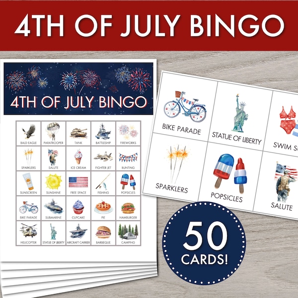 4th of July Bingo - Etsy