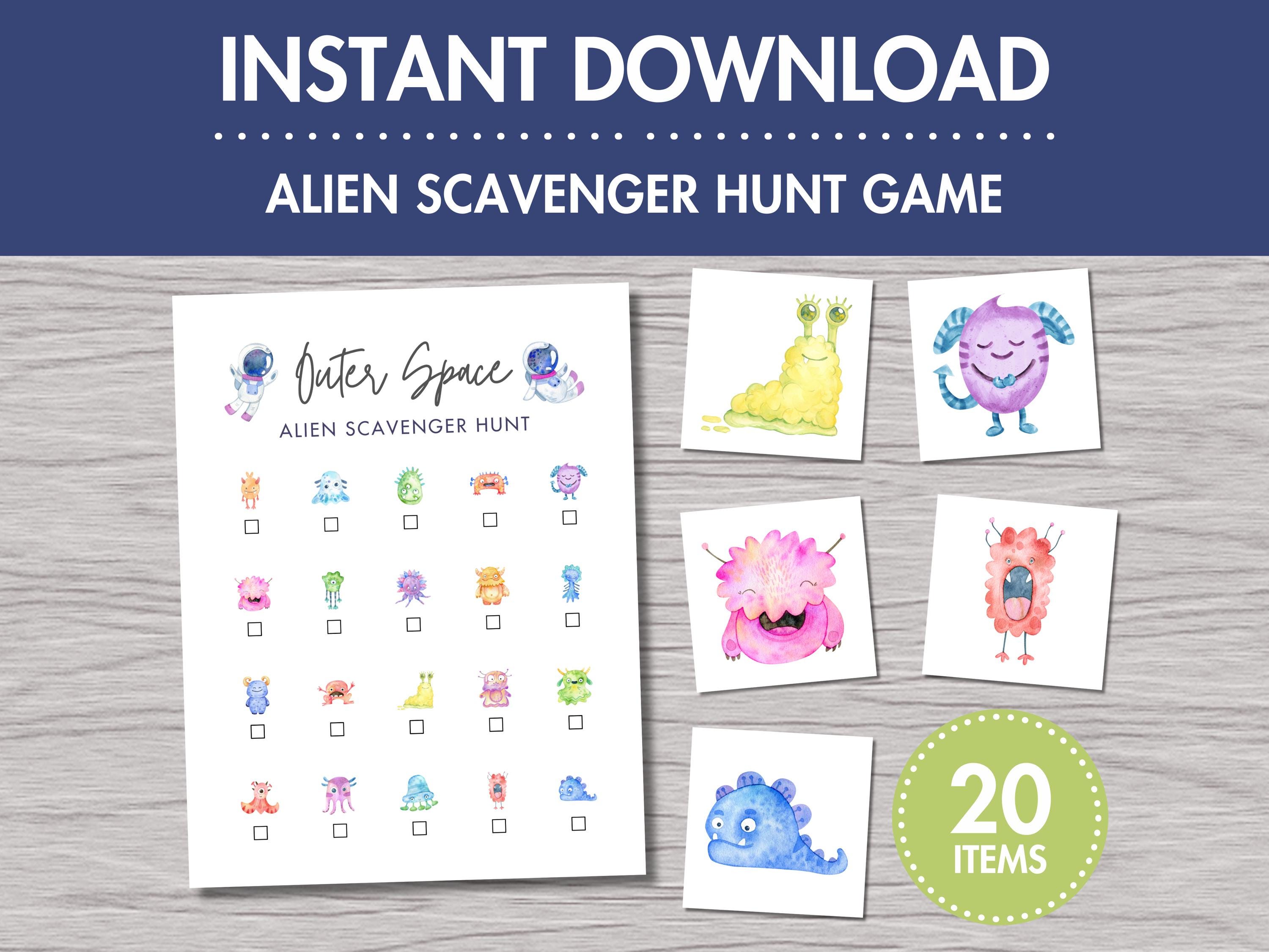 Printable Alien Scavenger Hunt Game: Outer Space Activity (instant ...